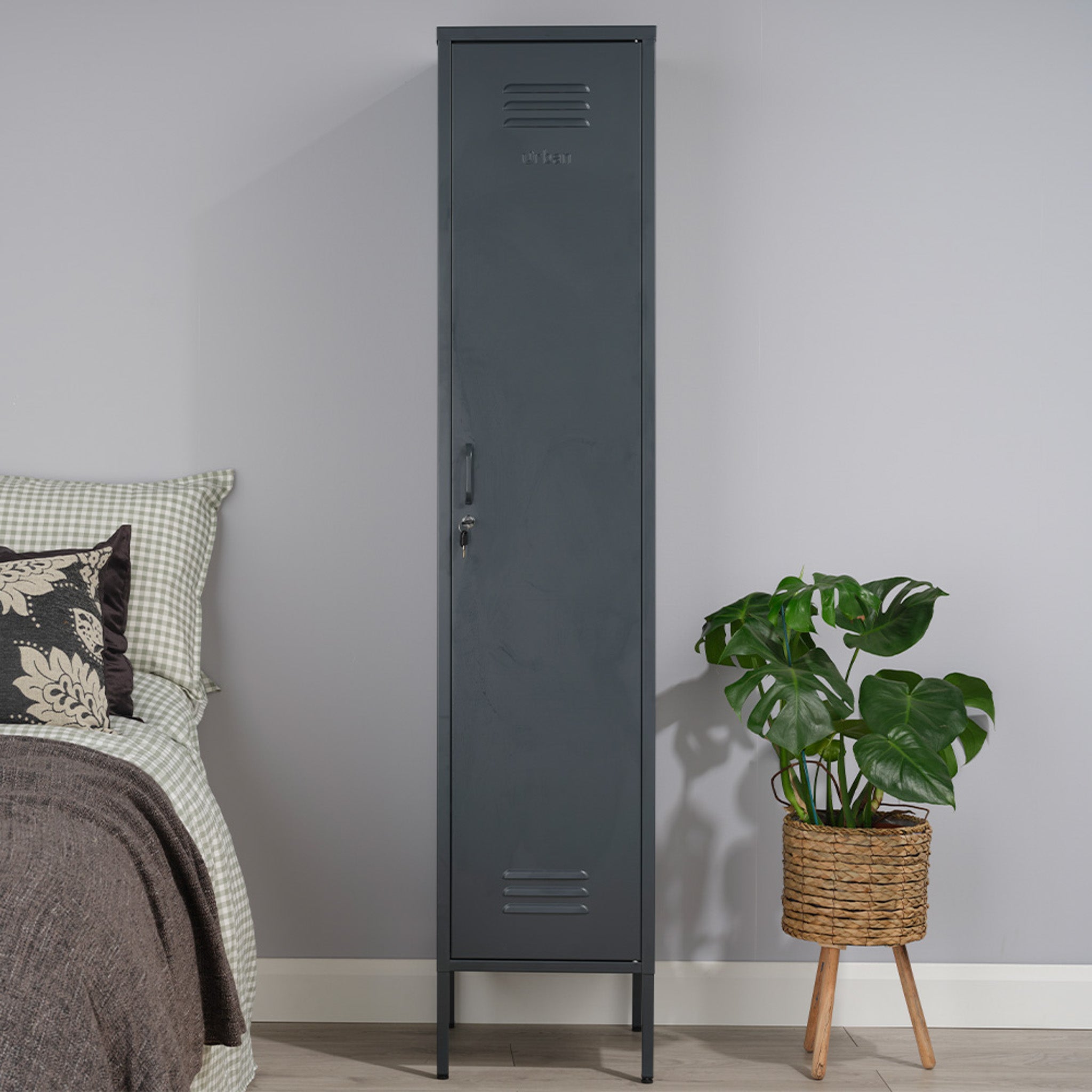 The Bexley - Tall Single Door Storage Locker In Slate Grey – Urban Lockers