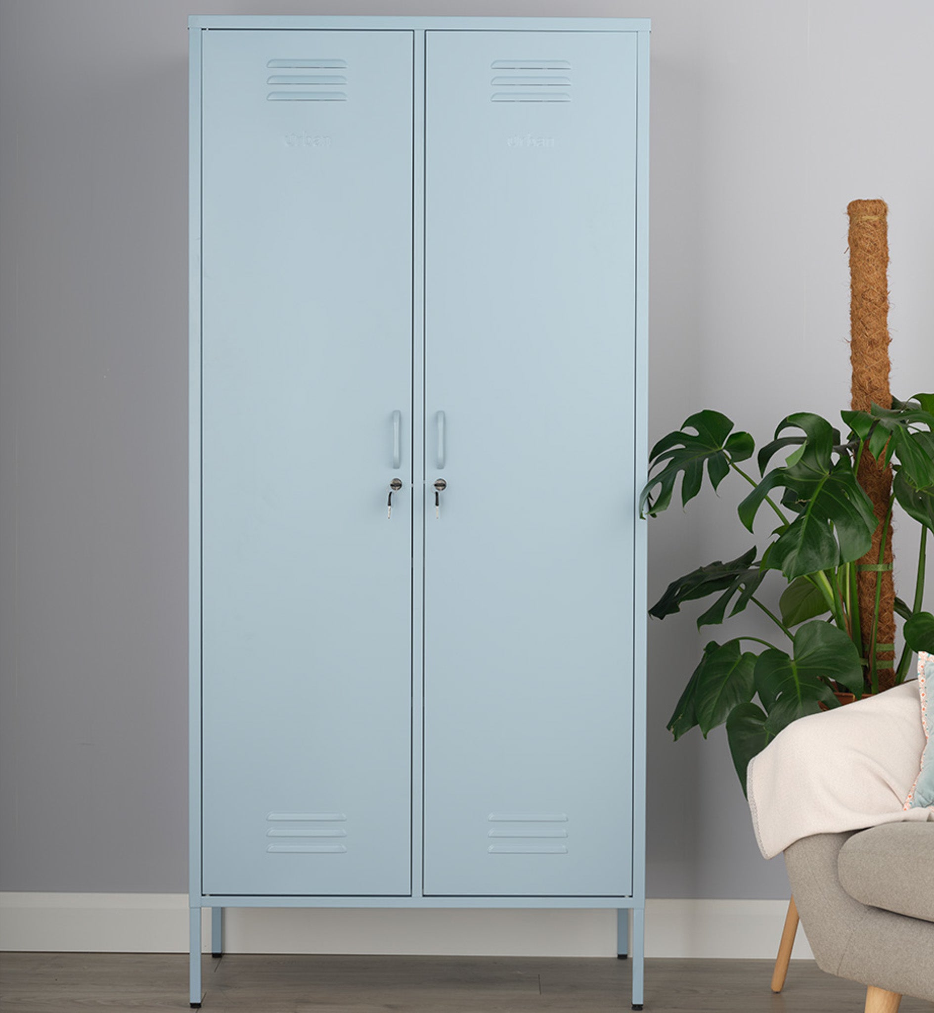 The Chelsea - Tall Double Door Storage Locker In Sky Blue – Urban Lockers