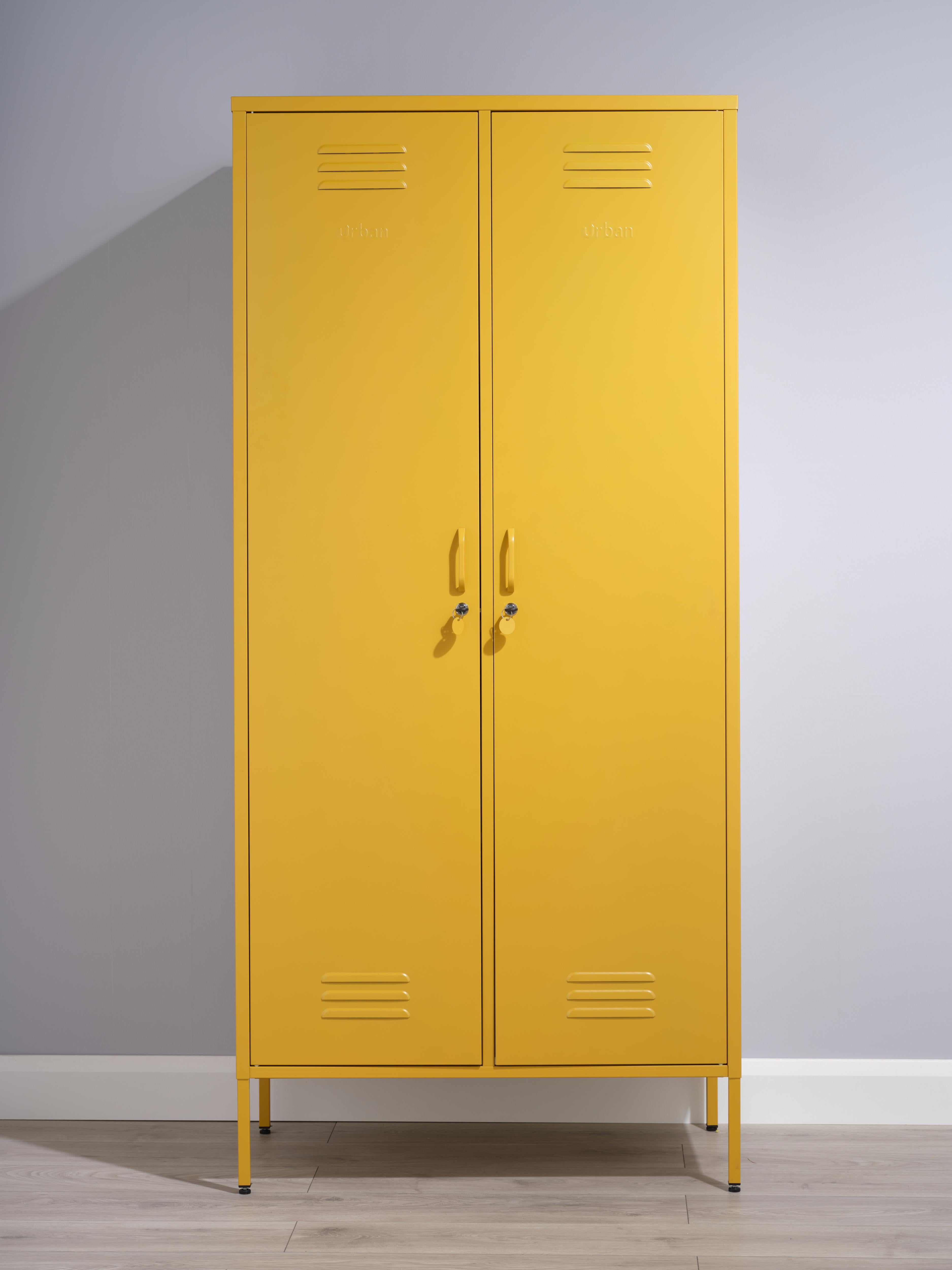 The Chelsea - Tall Double Door Storage Locker In Mustard – Urban Lockers