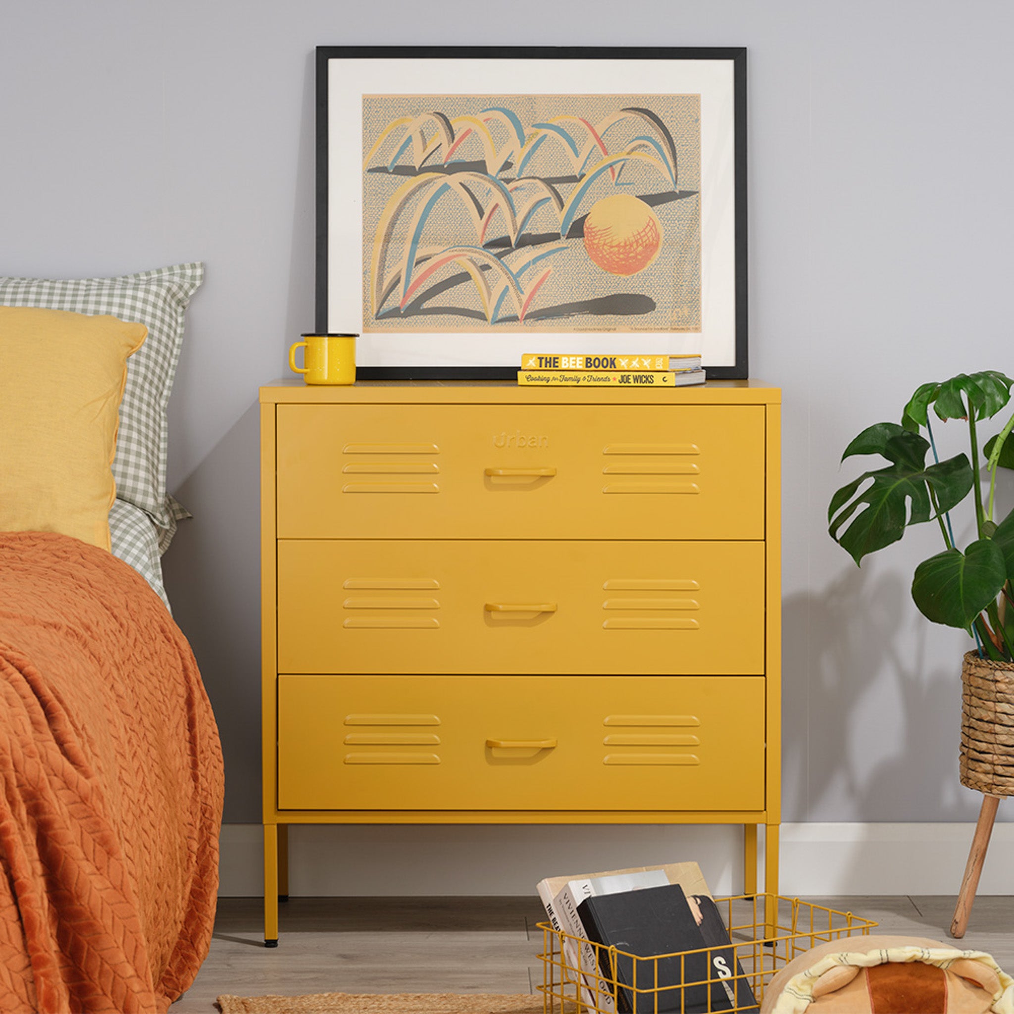 The Lambeth - Industrial Style Metal Drawers In Mustard – Urban Lockers