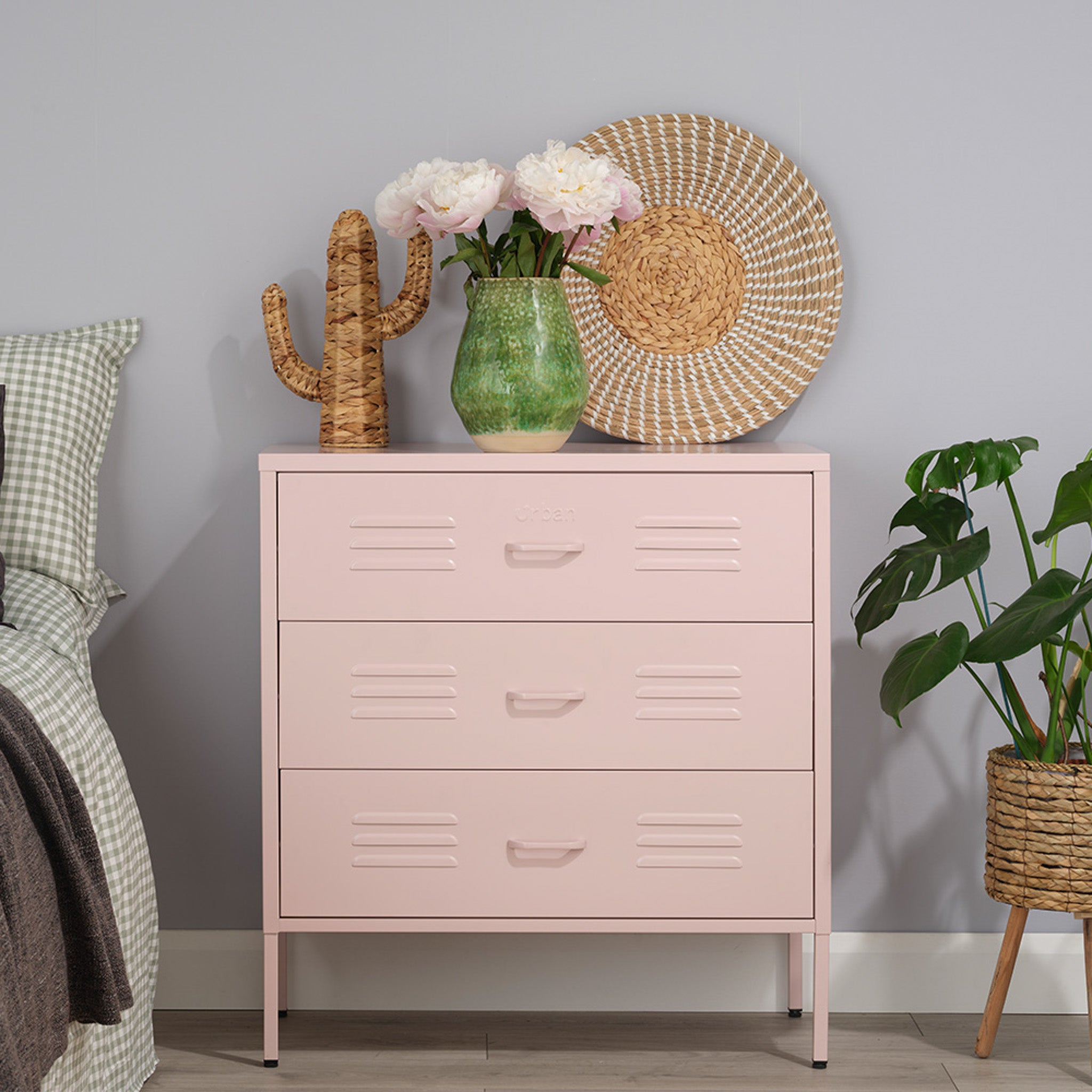 The Lambeth - Industrial Style Metal Drawers In Light Pink – Urban Lockers
