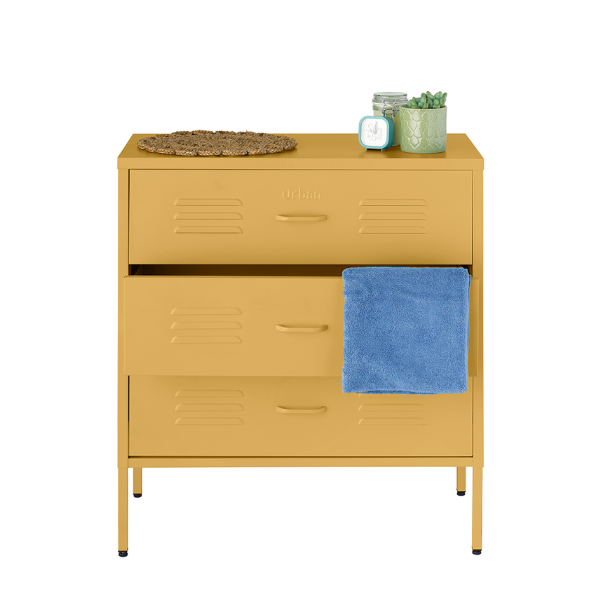 The Lambeth - Industrial Style Metal Drawers In Mustard – Urban Lockers