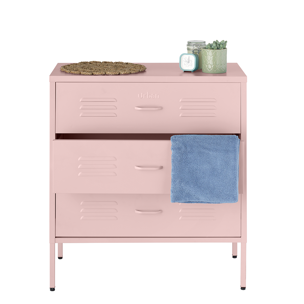 The Lambeth - Industrial Style Metal Drawers In Light Pink | Urban Lockers
