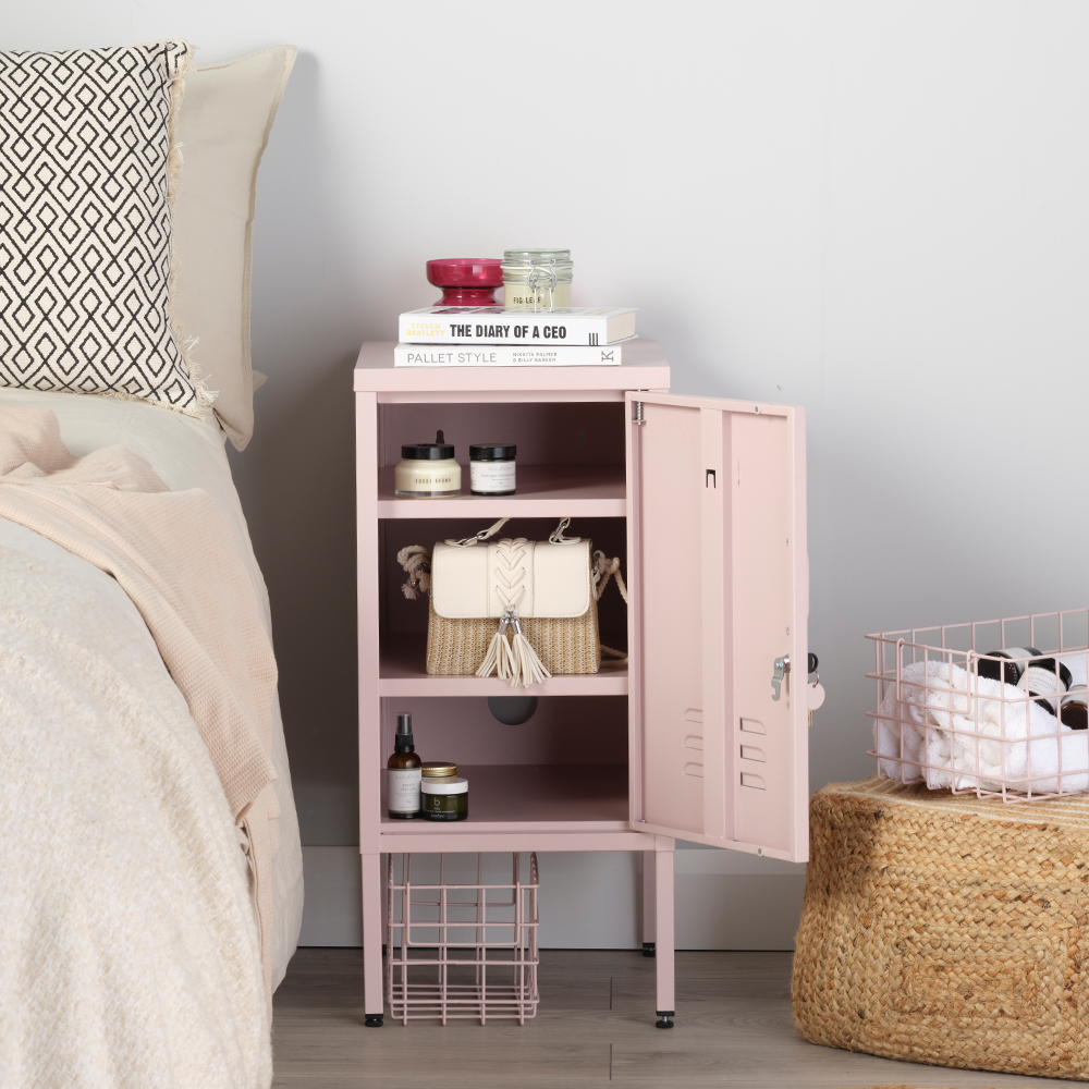 The Camden - Side Table, Storage Locker Light Pink – Urban Lockers