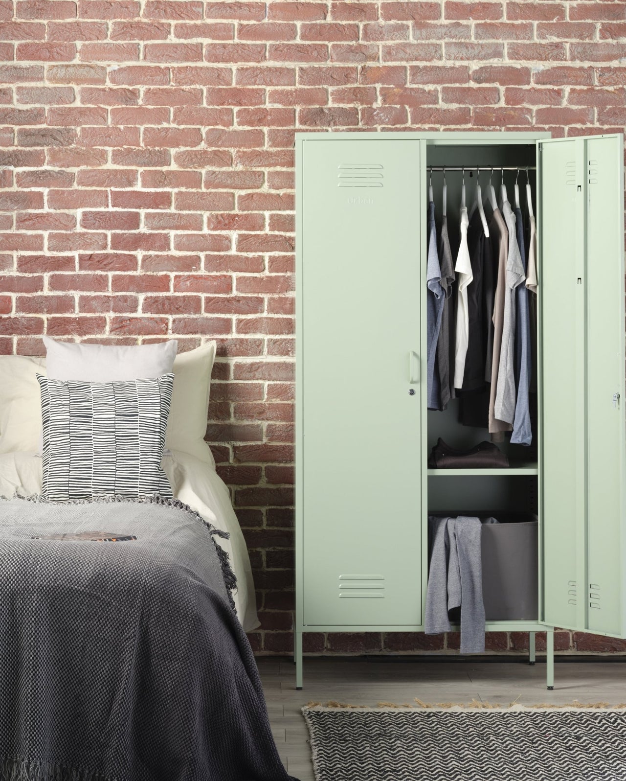 The Chelsea - Tall Double Door Storage Locker In Sage – Urban Lockers