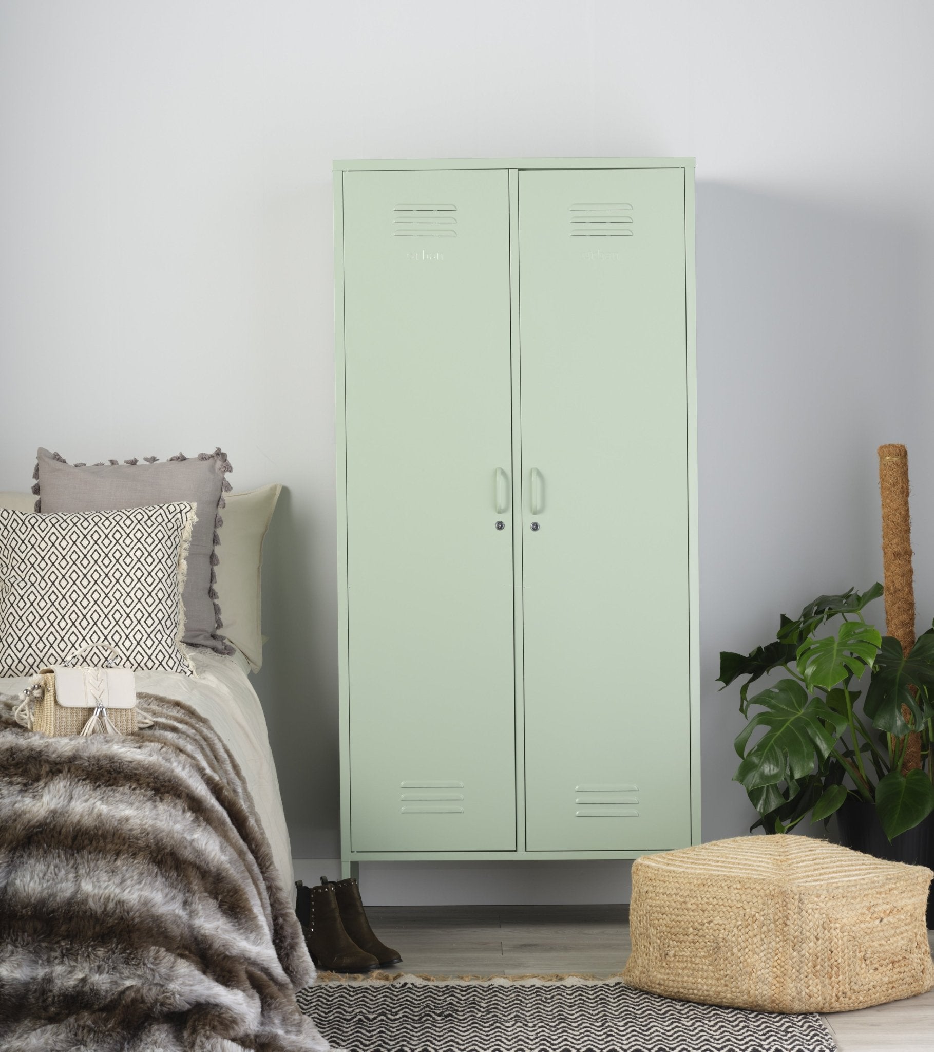 The Chelsea - Tall Double Door Storage Locker In Sage – Urban Lockers