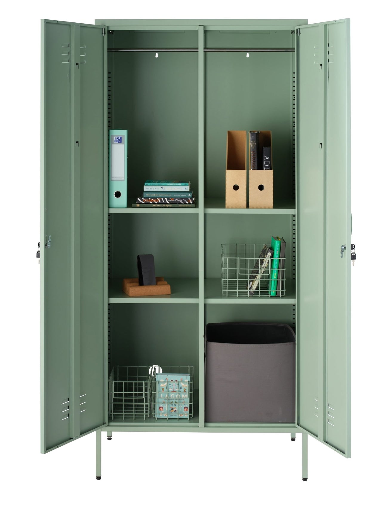 The Chelsea - Tall Double Door Storage Locker In Sage – Urban Lockers